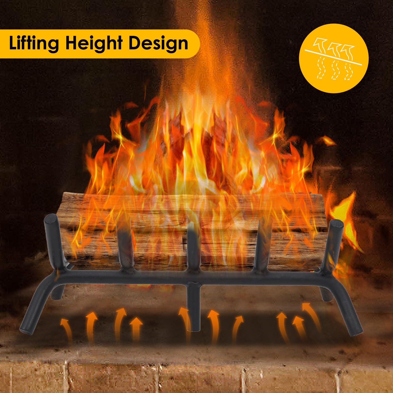 Snapklik.com : Fireplace Grate 17inch Heavy Duty - Fireplace Log Holder ...