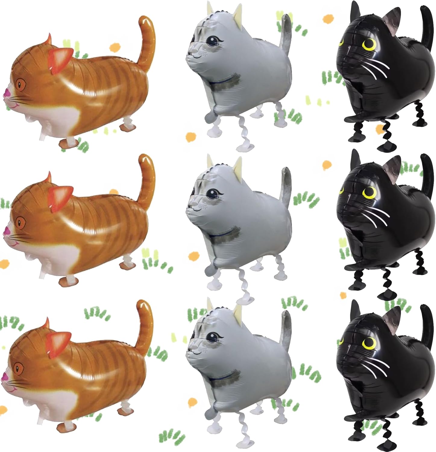 Amazon.com: Walking Animal Cat Balloons Set - 9pieces Cat Birthday ...