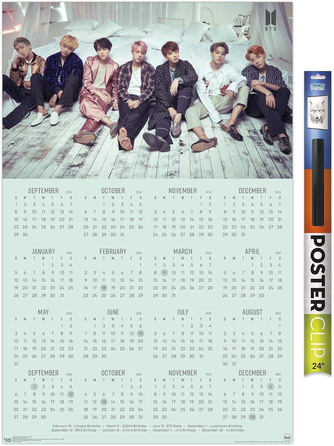 Amazon.com: Trends International 2020 Calendar-BTS, 22.375" x 34 ...