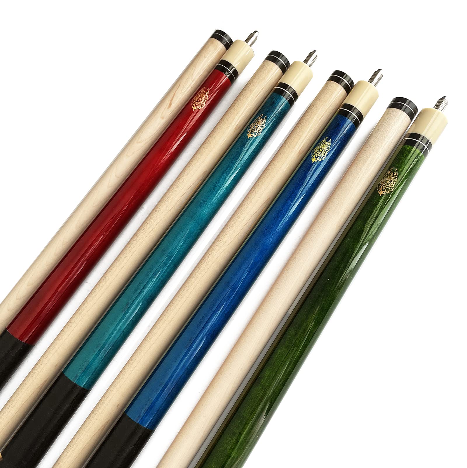 Tai ba cues Set of 4 Pool Cue Stick, 13mm Tip, 58", Hardwood Canadian ...