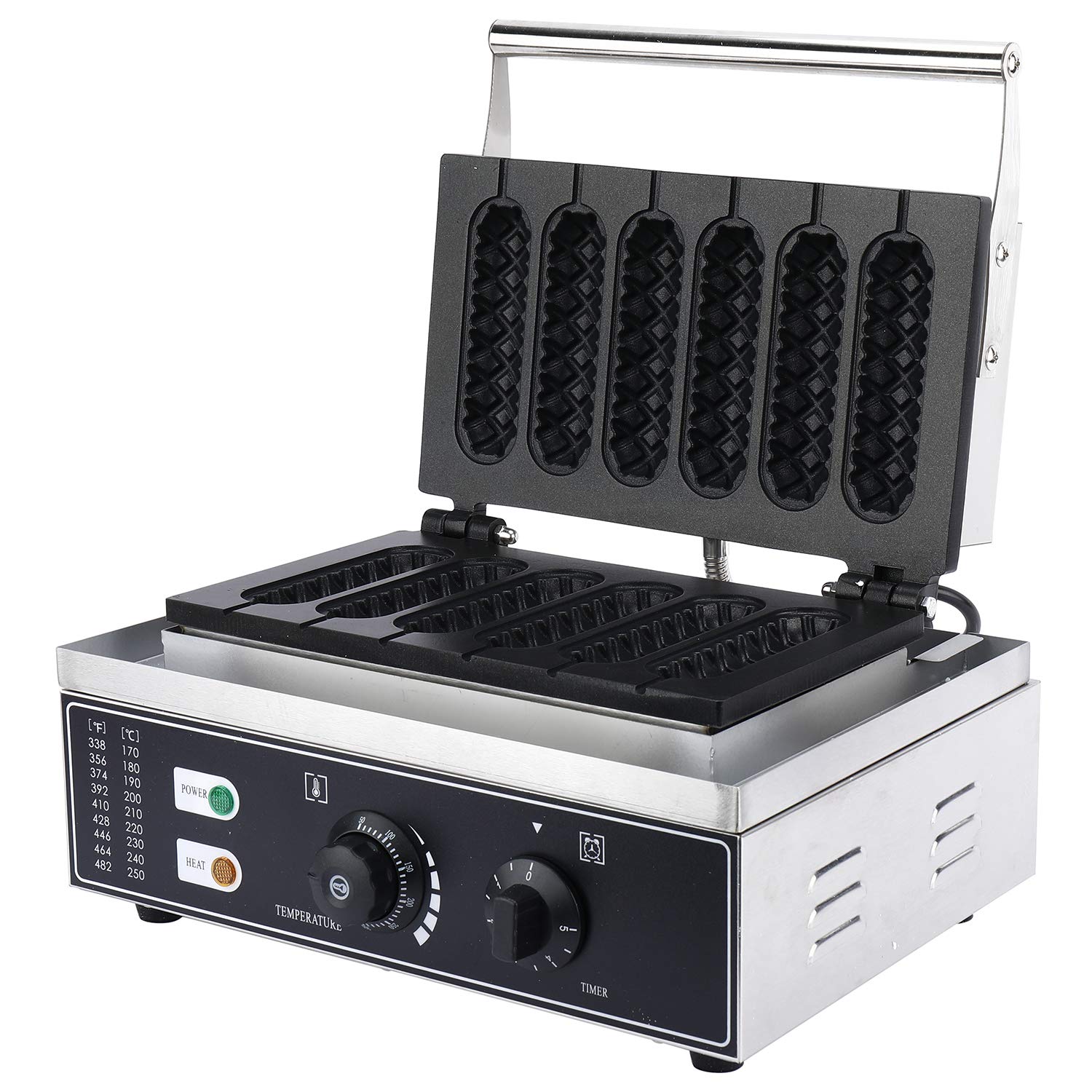 DasMarine Commercial 6Pcs Waffle Makers Hot dog Making Machine 6 Grid ...