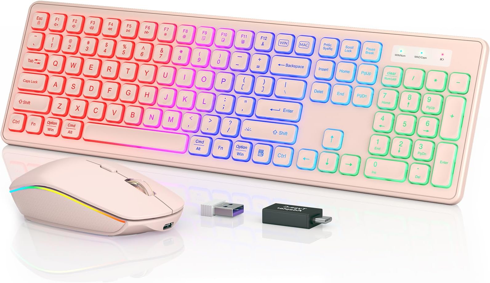 Amazon.com: Wireless Keyboard and Mouse Combo - RGB Backlit ...