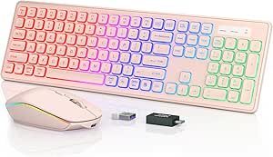 Amazon.com: Wireless Keyboard and Mouse Combo - RGB Backlit ...