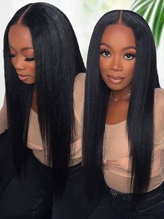 Amazon.com : Sunber Yaki Straight Bye Bye Knots Pre Cut Lace 7x5 Lace ...