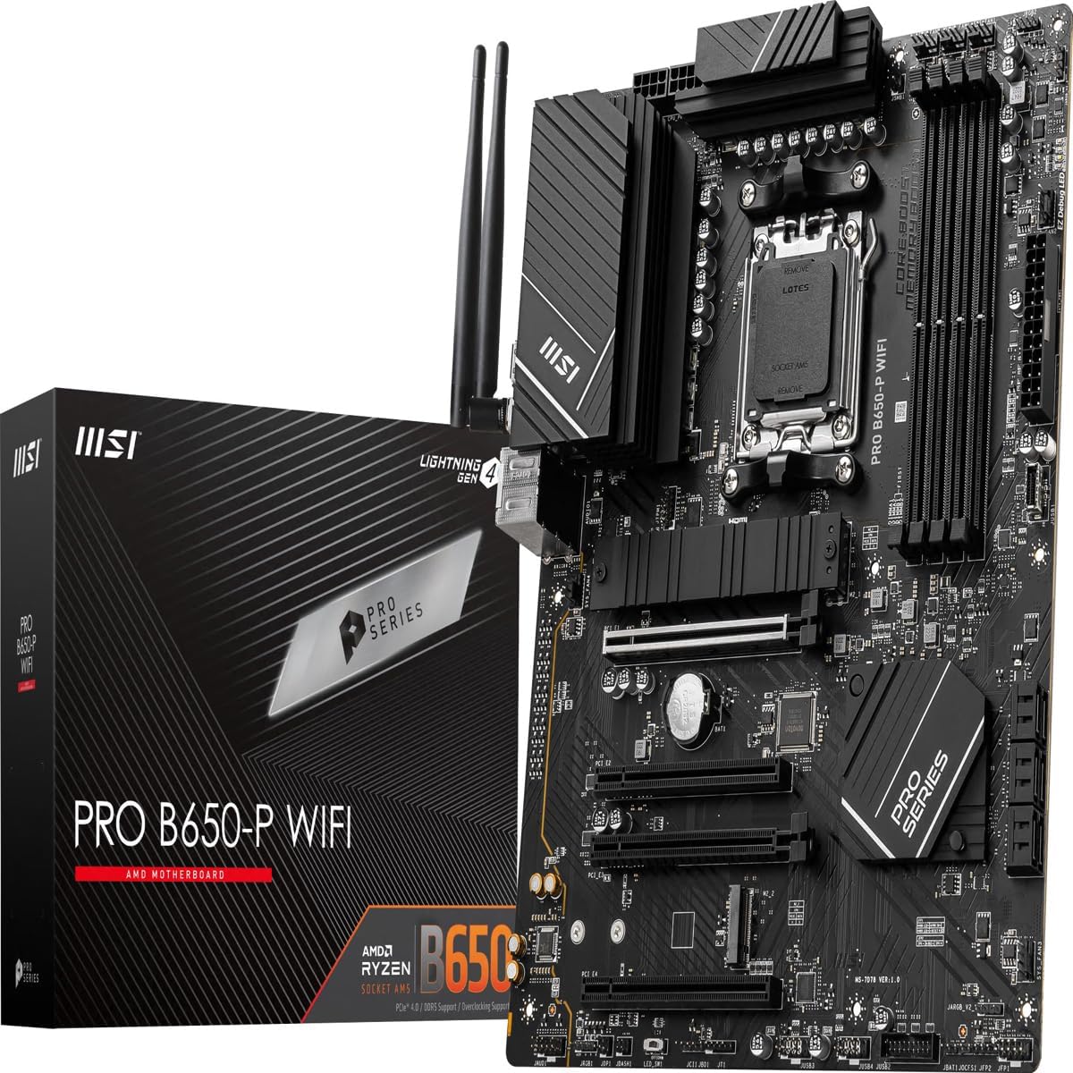 MSI PRO B650-P WiFi ProSeries Motherboard (AMD AM5, ATX, DDR5, PCIe 4.0 ...