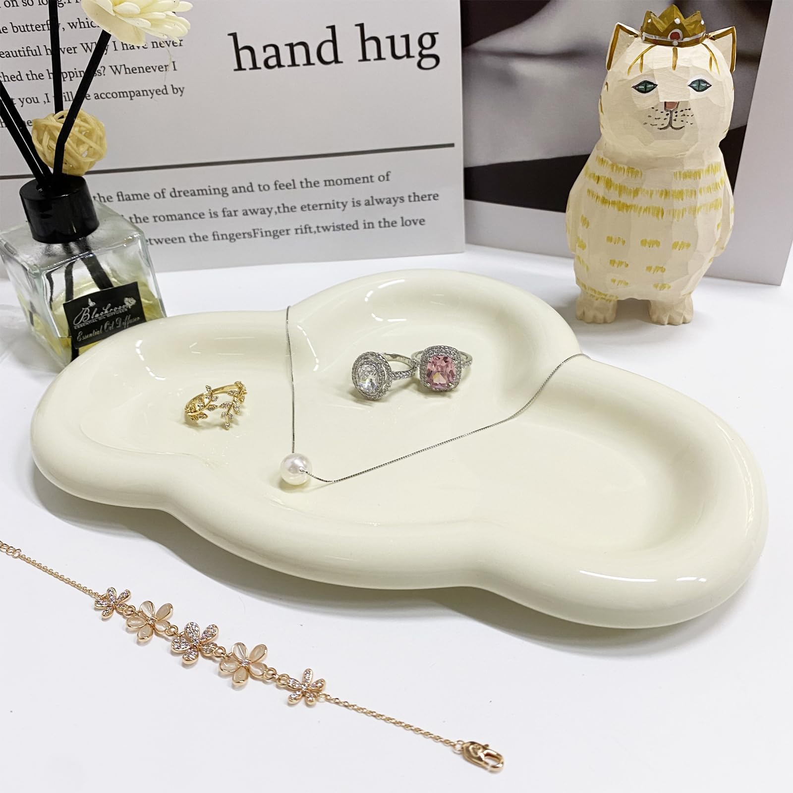 Amazon.com: Ceramic Jewelry Tray Dish for Ring Key Trinket, Cute Cloud ...