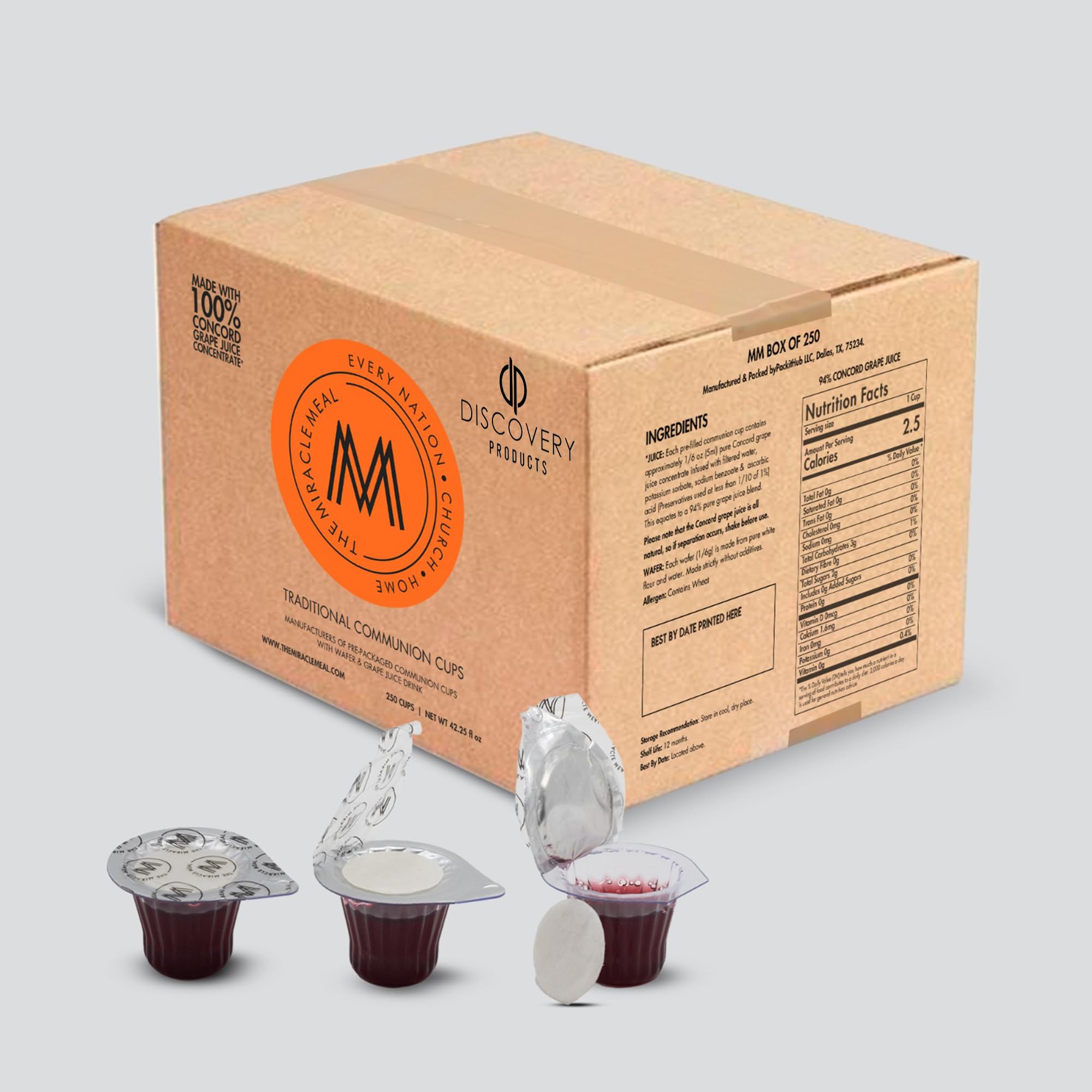 Amazon.com: DISCOVERY PRODUCTS Pre-Filled Communion Cups and Wafer Set ...