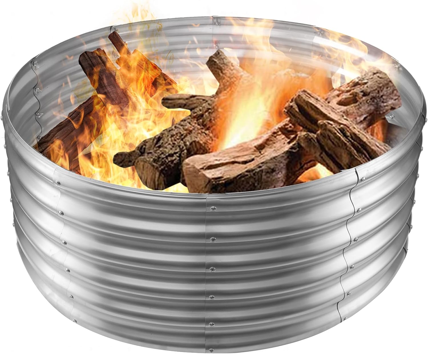 Amazon.com : VAMFUTRE Metal Fire Pit Ring/Bonfire Fire Ring- 40 Inches ...