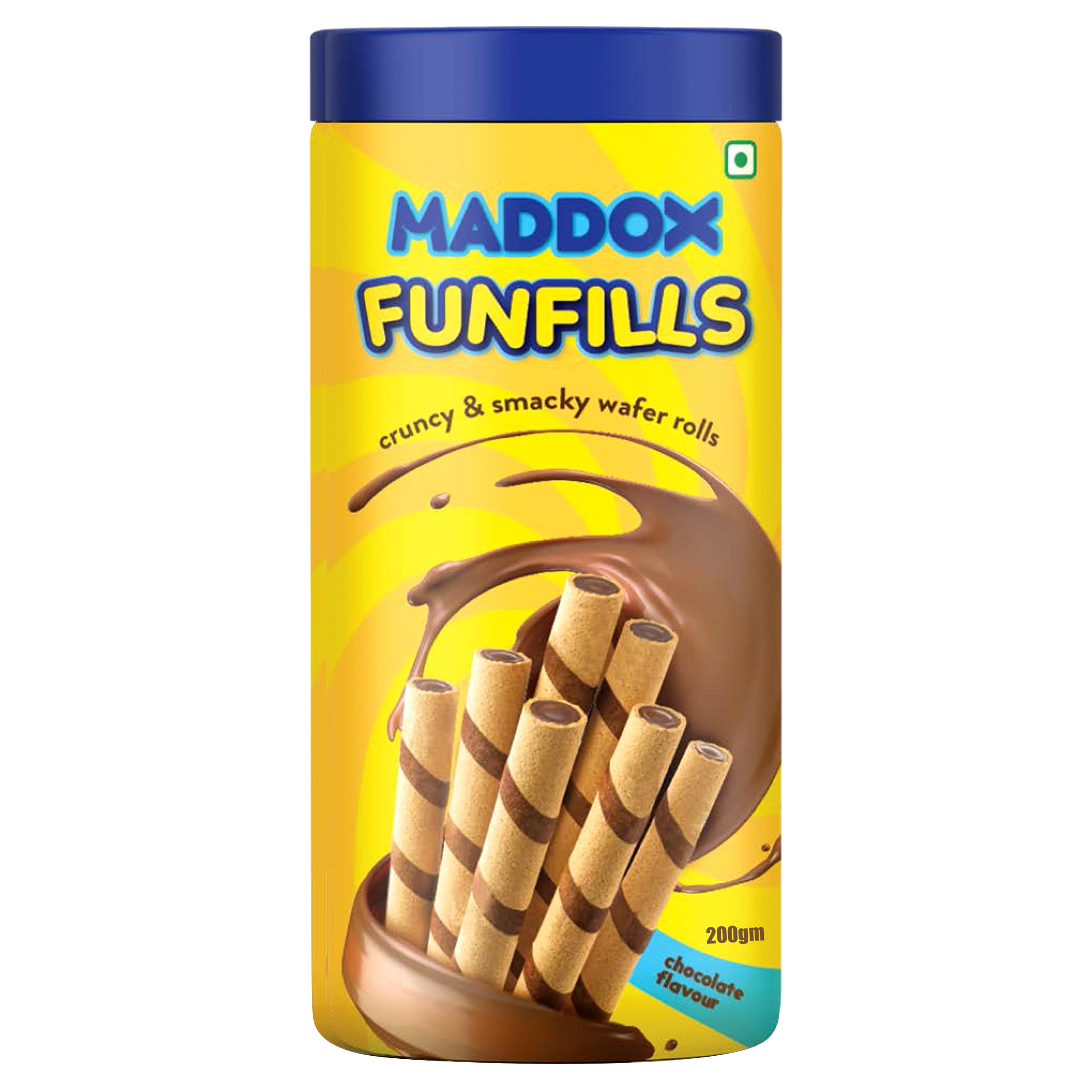 Maddox Funfills Chocolate Wafer Rolls 200g (7.7g x 26 Wafer Rolls ...