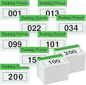 Amazon.com: Clabby 100 Pcs 2x3 Inch Parking Permit Stickers Static ...