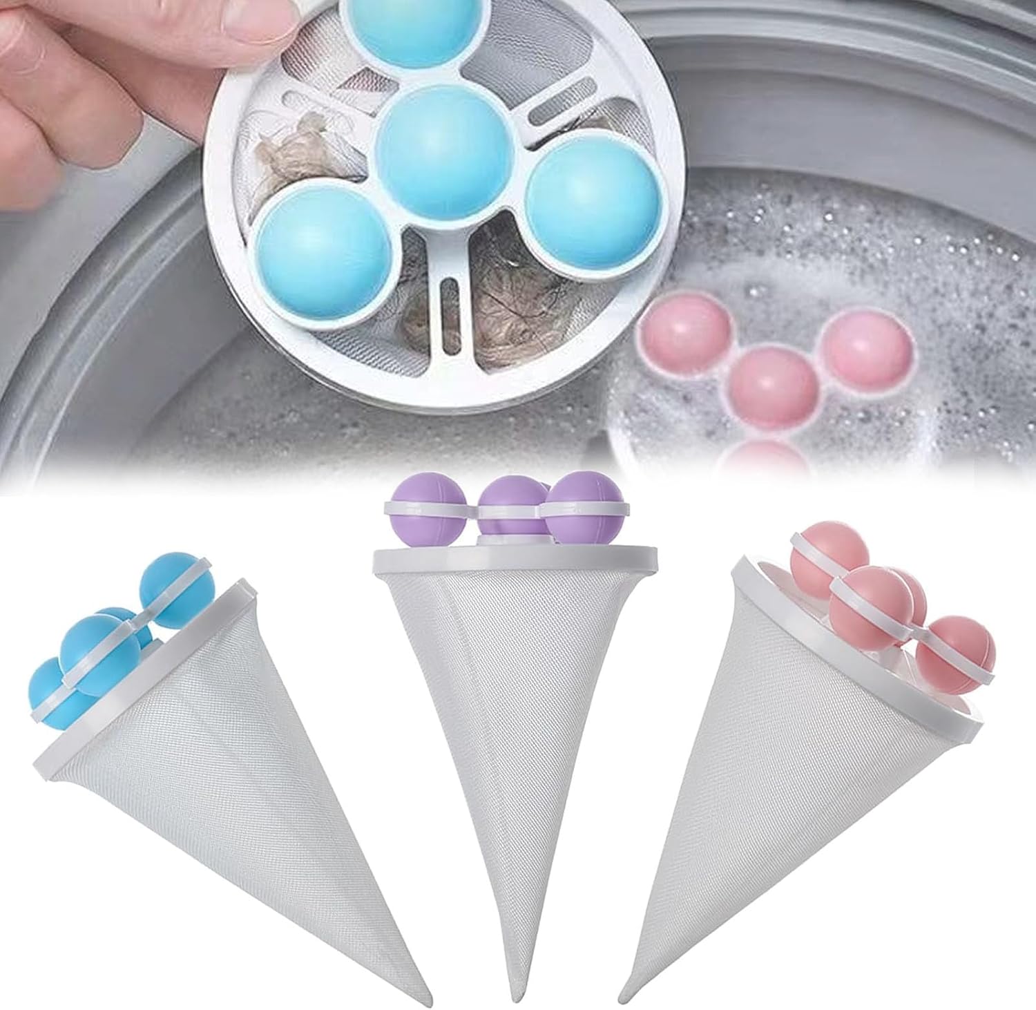 Amazon.com: PCTC 3PCS Floating Hair Filtering Mesh Removal, Pet Hair ...