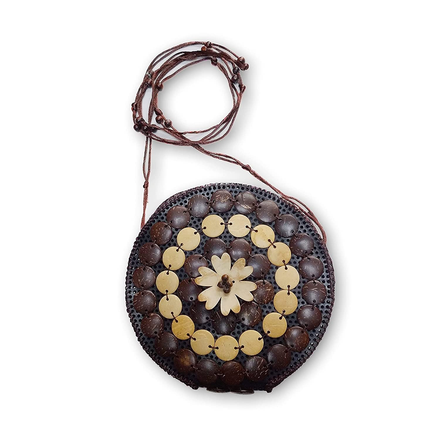 Buy KRYSTAL COCONUT SHELL BEADED SLING CROSSBODY LONG STRAP PURSE ...