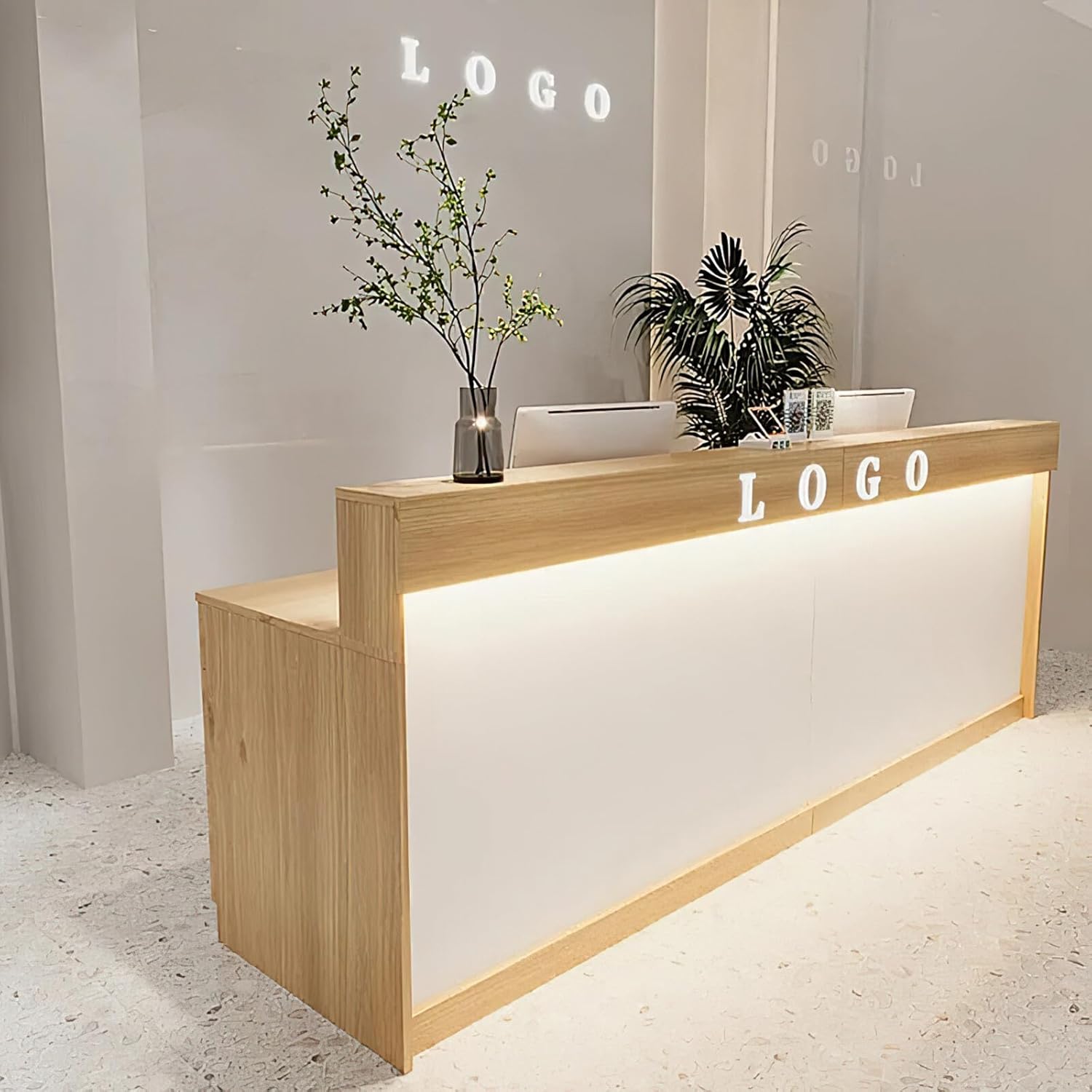 Amazon.com: Huariifowm Modern Reception Counter, Office Reception Stand ...