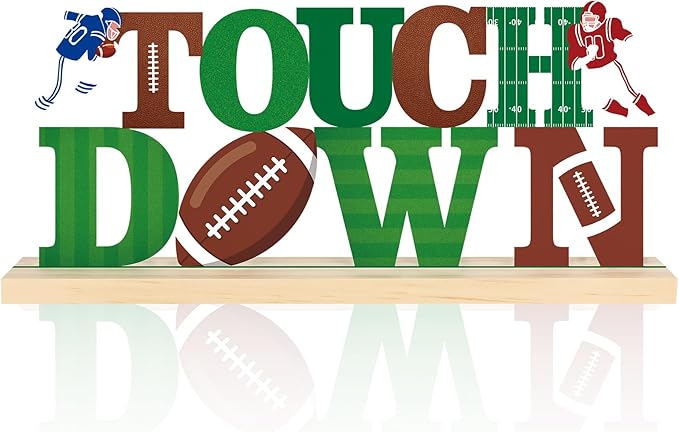 Amazon.com: COCHIE Metal Football Touchdown Sign, Green Super Football ...
