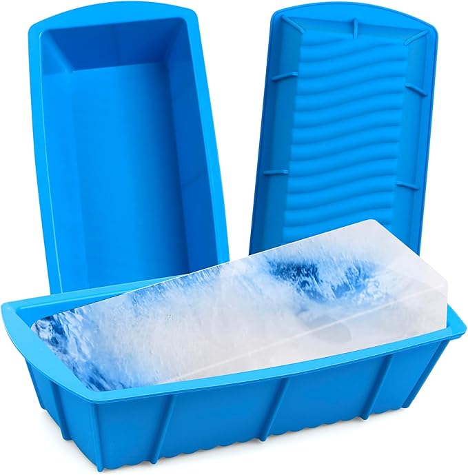 Sidosir Extra Large Ice Block Mold,3 Pack 4.4lbs Ice Cubes for Cold ...