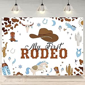 Amazon.com : 6x4ft My First Rodeo Party Backdrop Western Cowboy 1st ...