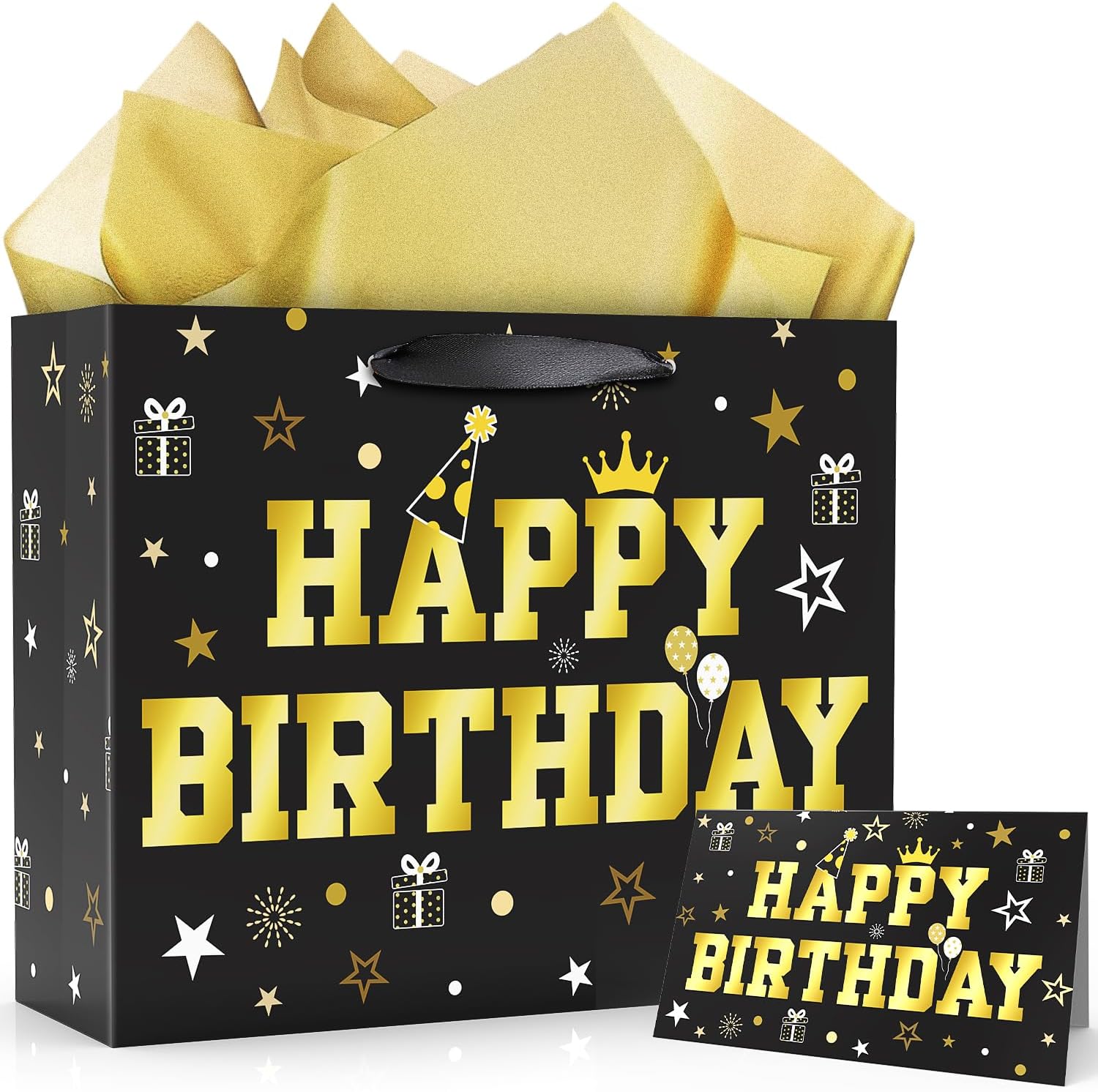 Amazon.com: MDCGFOD 13" Large Birthday Gift Bag with Tissue Paper and ...