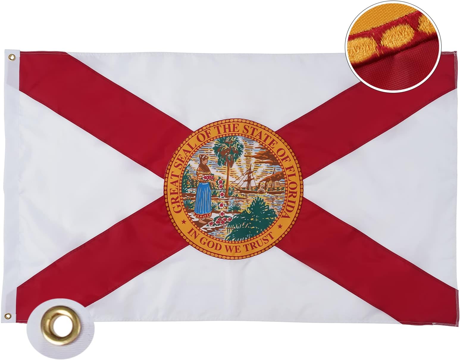 Amazon.com : Florida Flag 3x5 Outdoor Double Sided Heavy Duty Durable 3 ...