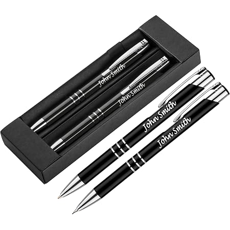 Personalised Engraved Luxury Pen & Pencil Set Gift Boxed + Black Refill ...