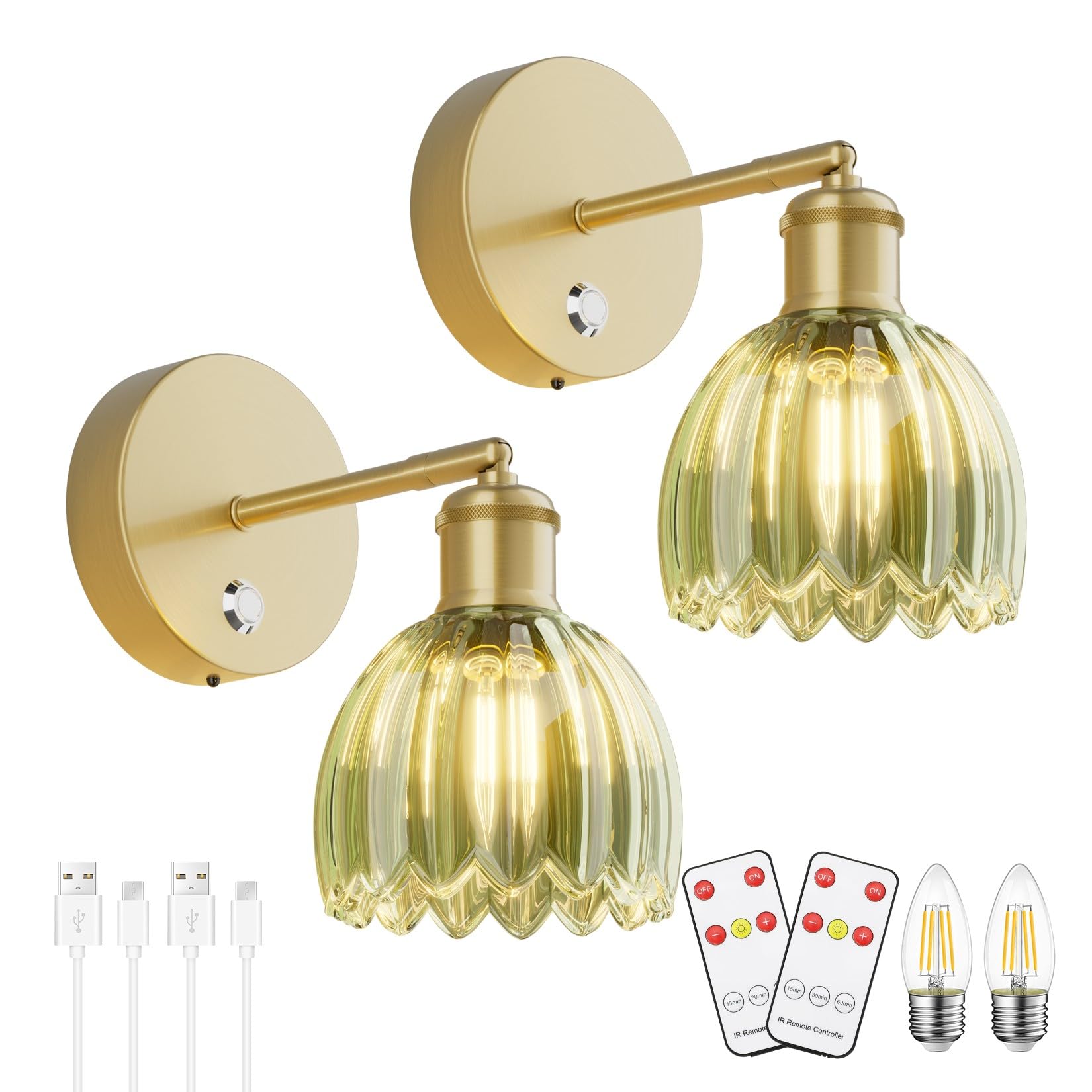 Snapklik.com : Tipace Vintage Wireless Battery Operated Wall Sconce