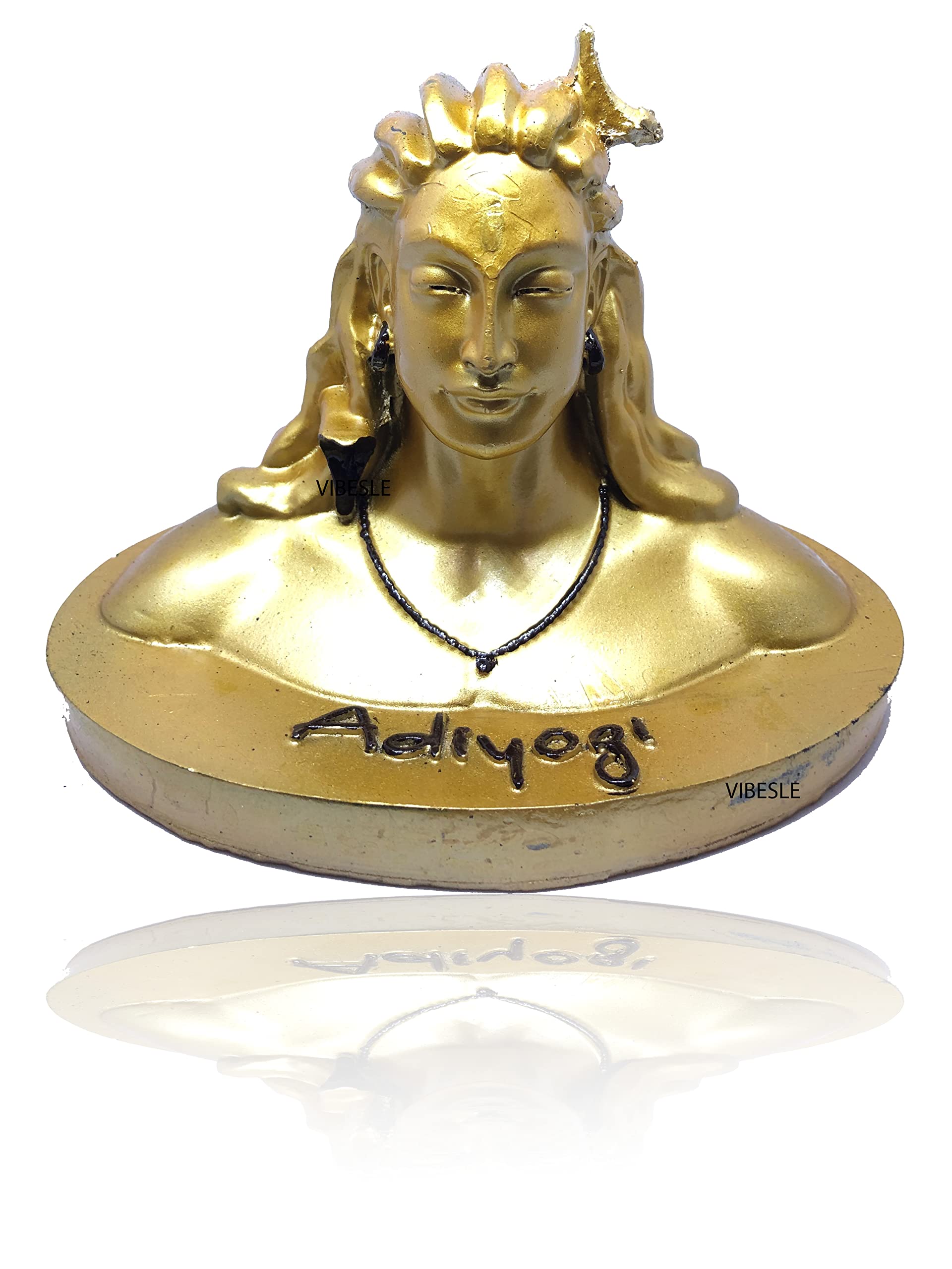 Buy Polyrasin Lord Adiyogi Gold Color Shiva Statue, Mahadev Murti Home ...