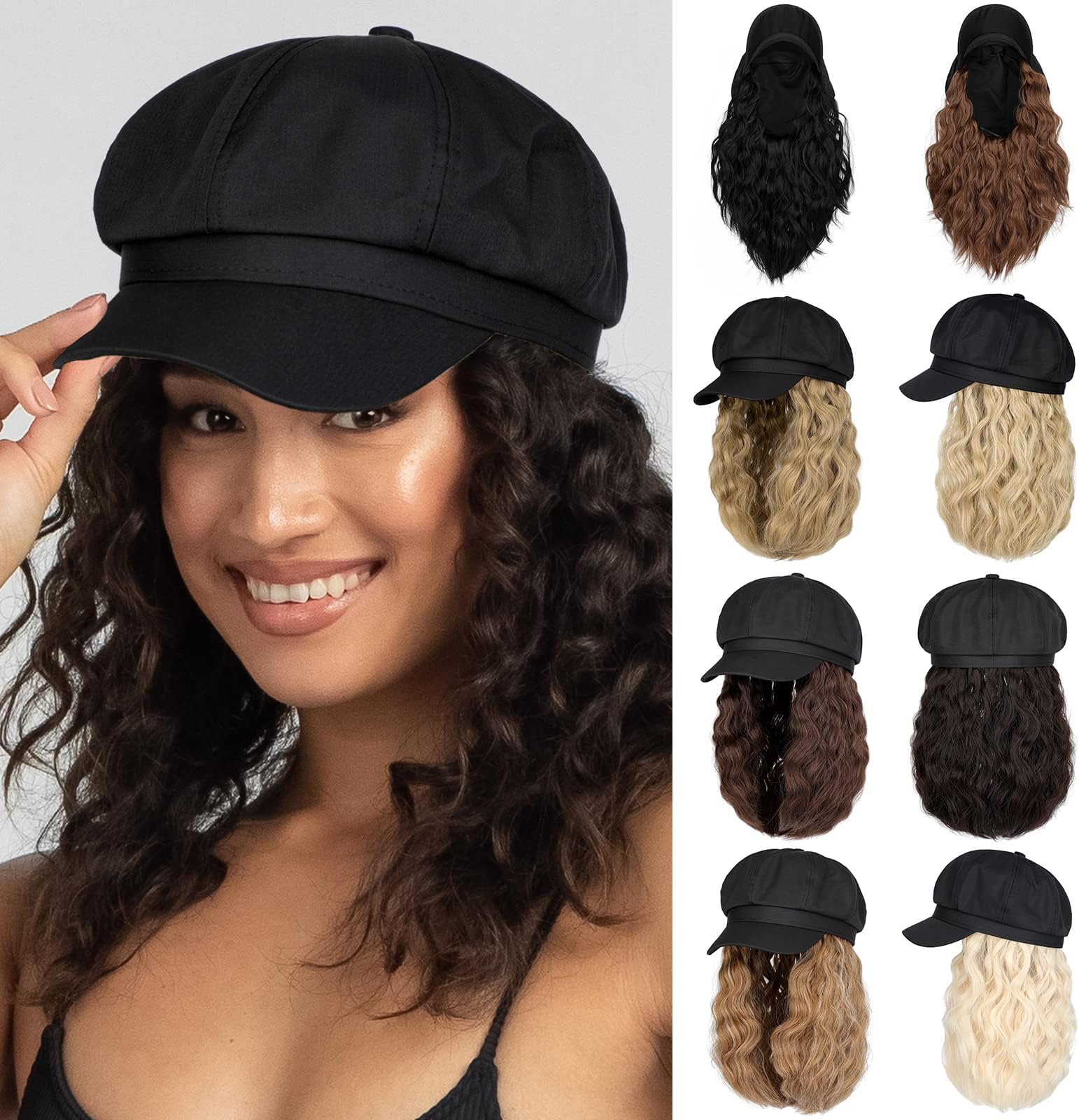 Amazon.com : Ponytail Wool Curly Hair Wig Cap - Natural Hair, Duck ...