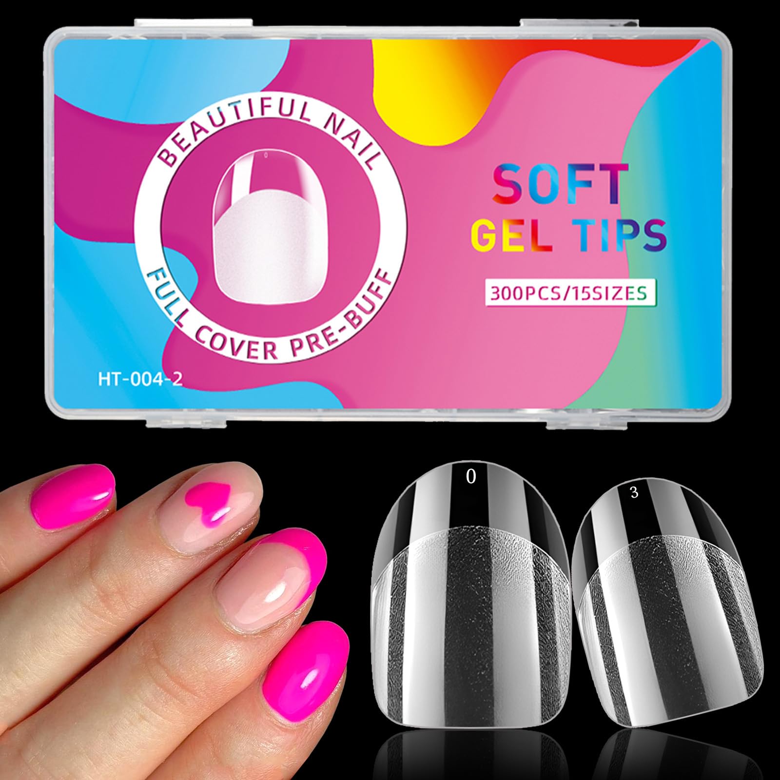 Amazon.com: LuckForever 300pc Oval Gel x Nail Tips Short Fake Nails ...