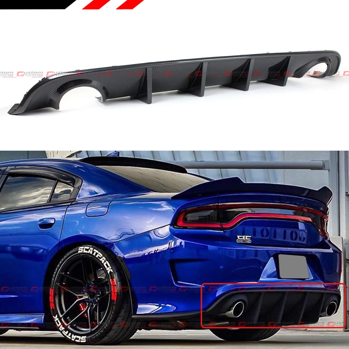 Buy For 2015-2019 Dodge Charger SRT Hellcat Scat Pack Shark Fin Rear ...