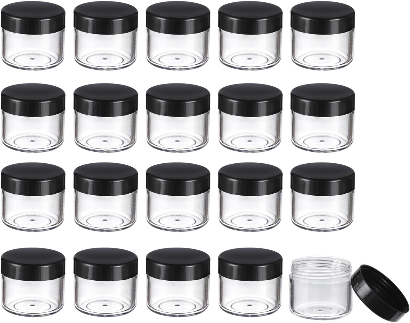 Amazon.com: 20 Pieces Round Pot Jars Plastic Cosmetic Containers Set ...