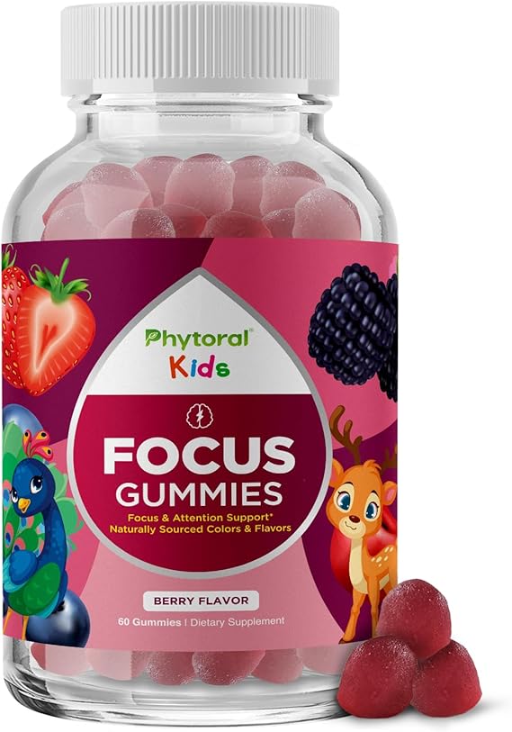 Amazon.com: Phytoral Vegan Kids Focus Gummies - Potent Chewable Brain ...