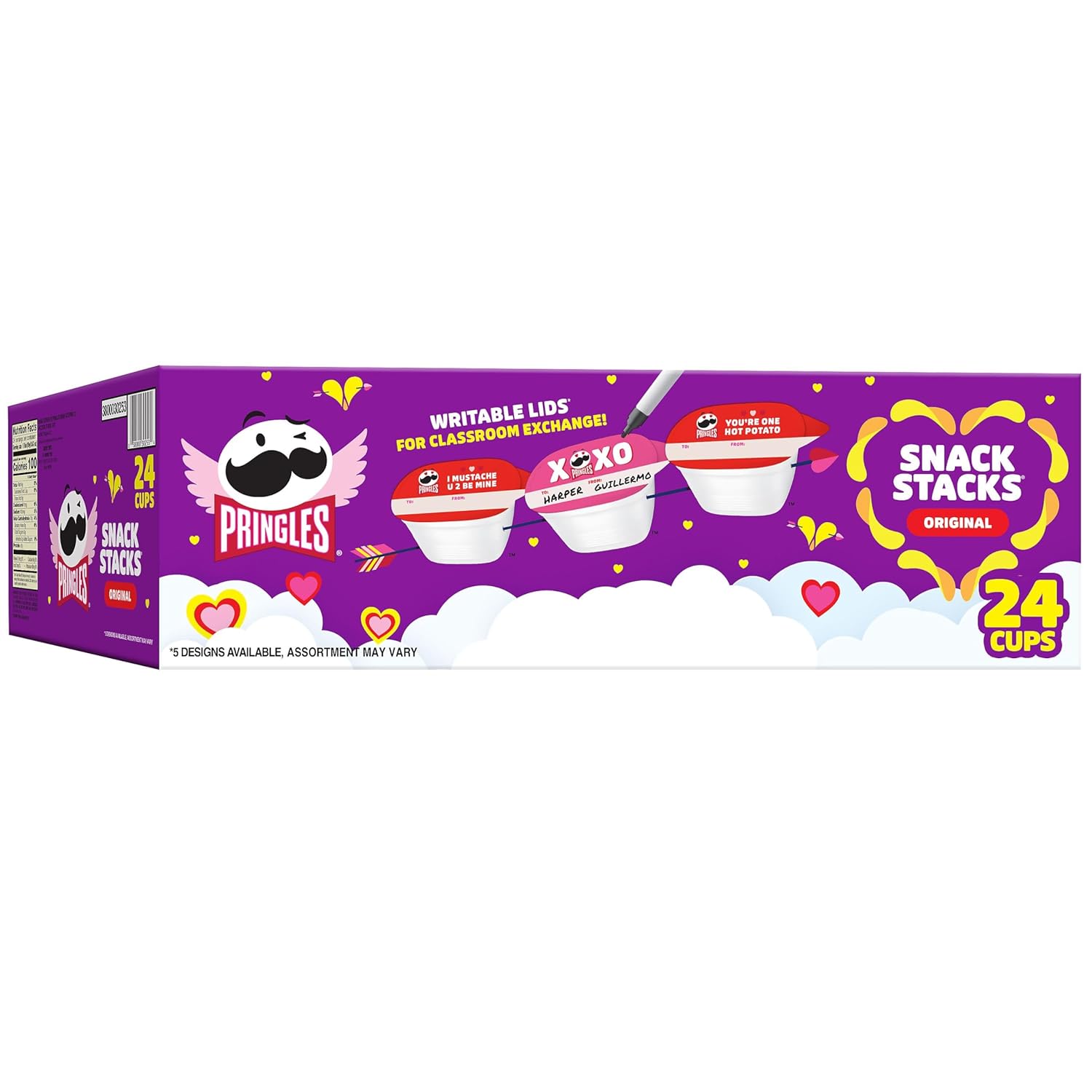 Amazon.com: Pringles Potato Crisps Chips, Lunch Snacks, Valentine's Day ...