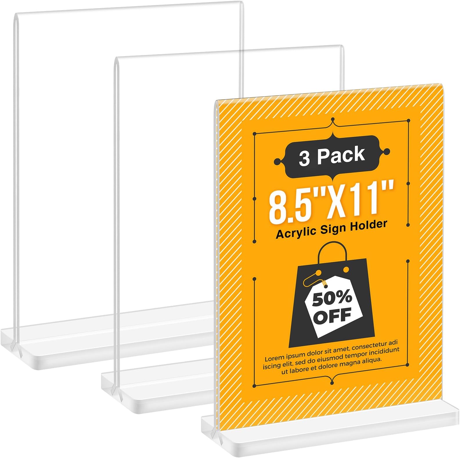 Amazon.com: Wbtran Acrylic Sign Holder 8.5 x 11, T Shape Plastic ...