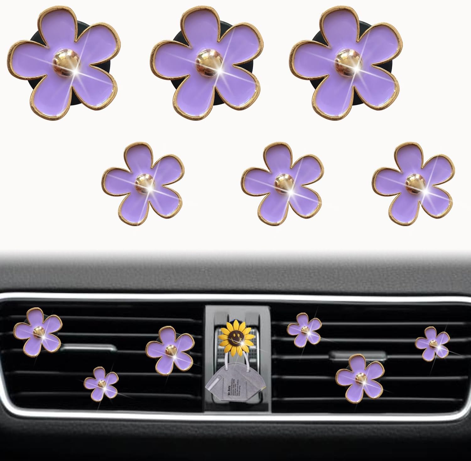 Amazon.com: 6 Pcs Daisy Air Vent Clips, Cute Flower Air Conditioning ...