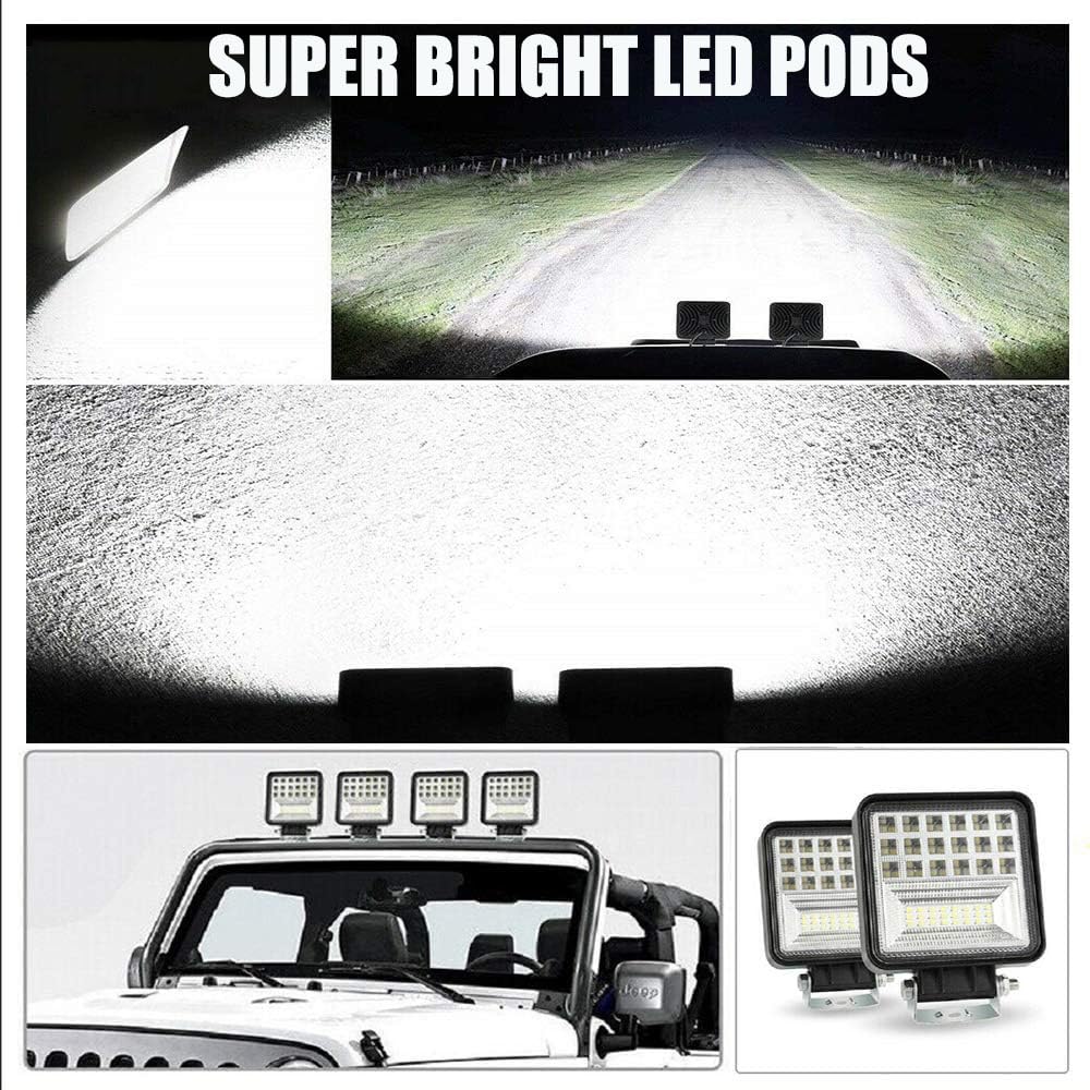 Snapklik.com : WINBANG LED Light Pods, 4 Inch 126W Square LED Work ...