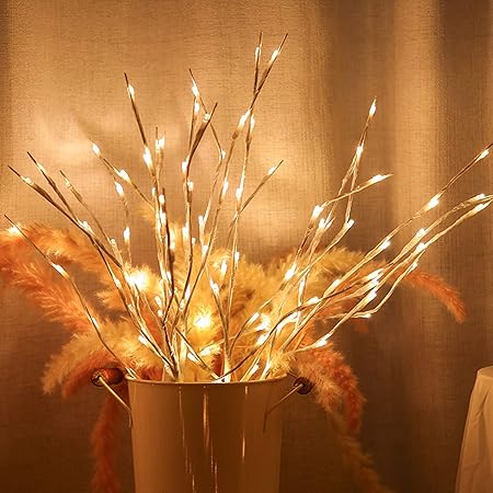 Amazon.com: Tree Branch Lights Festive Lights 3 Pcs 75cm LED Twig ...