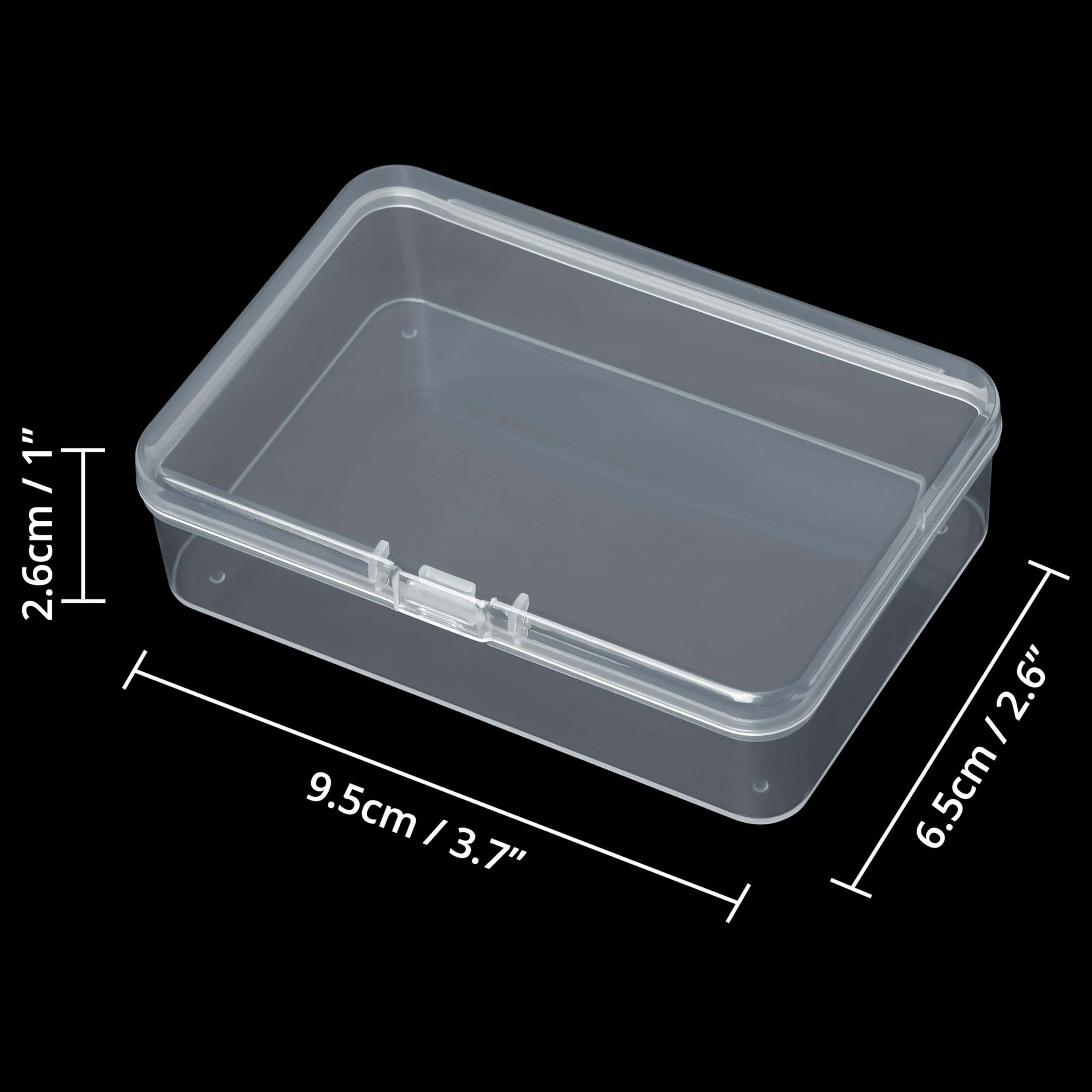 Small Hinged Plastic Containers 3PCS Plastic Storage Container Boxes