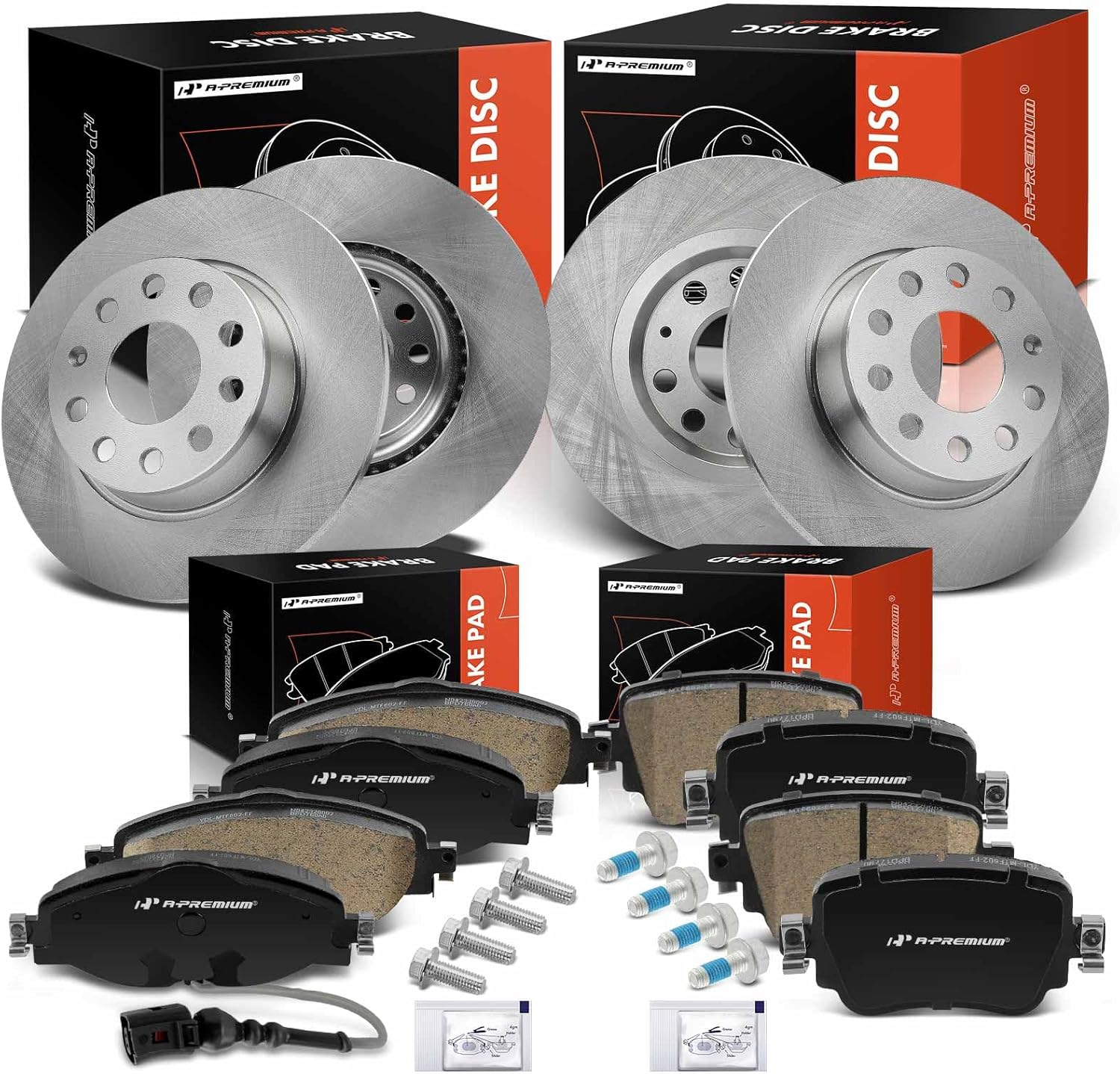 Amazon.com: A-Premium Front Vented and Rear Solid Disc Brake Rotors ...