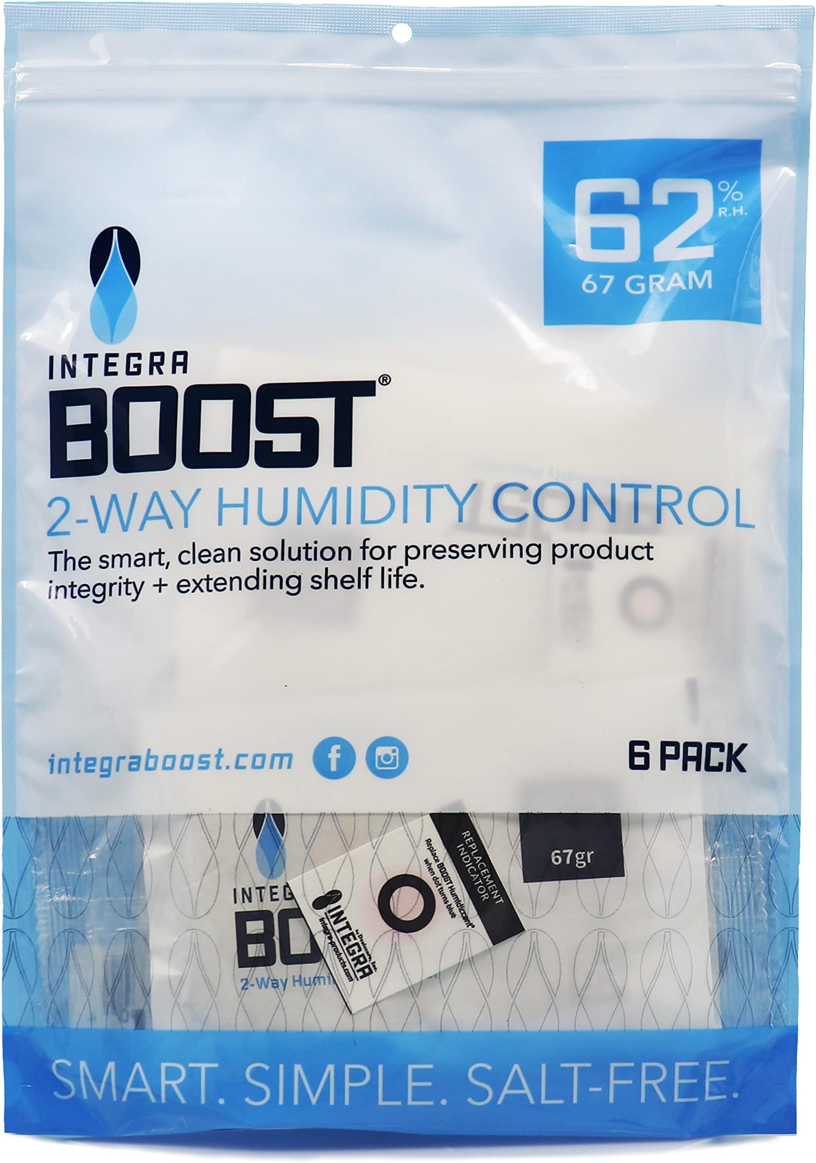 Amazon.com: Integra Boost Humidiccant 62% RH Humidity 2 WAY Control in 67g (20) : Appliances
