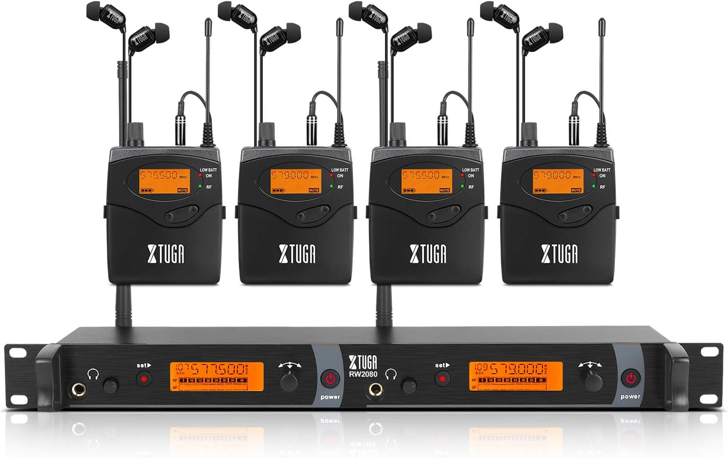 Amazon.com: XTUGA RW2090 2 Channel Wireless in Ear Monitor System with ...