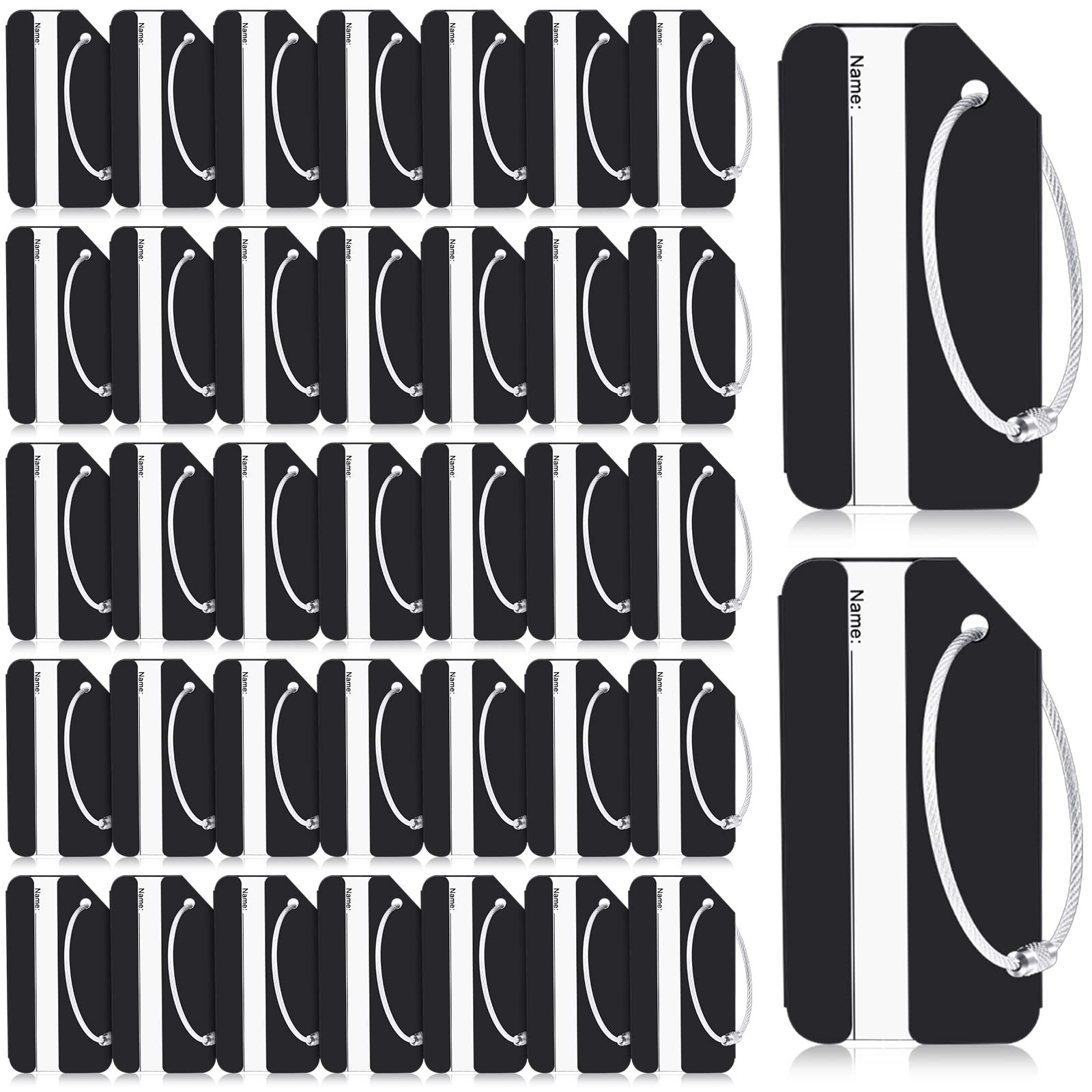 Amazon.com: Hicarer 50 Pcs Aluminum Luggage Tag Bulk Travel ID Bag Tags ...