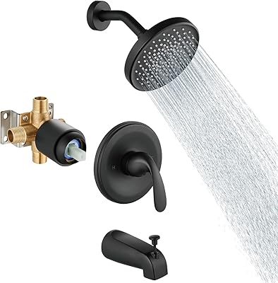 POP SANITARYWARE Black Dual-Function Shower Faucet Set with Valve ...