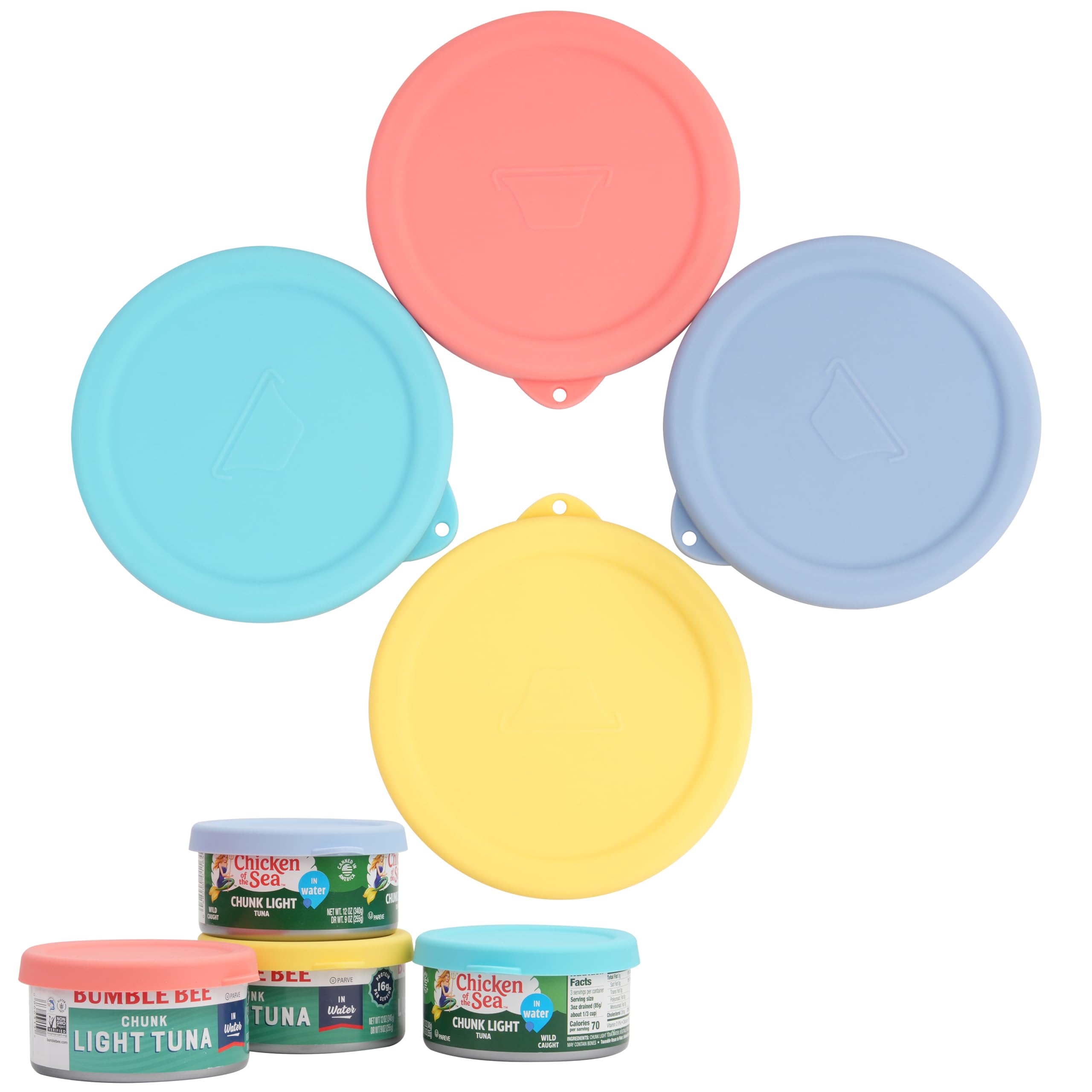 Amazon.com: 4PCs 4-inch Silicone Tuna Can Lids for Bumble Bee and ...