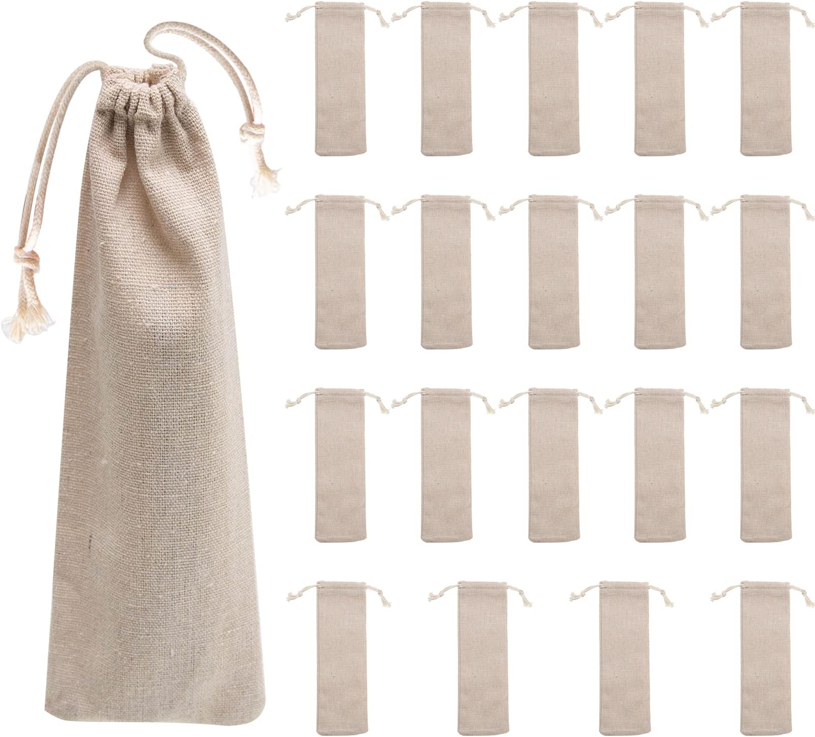 Amazon.com: Saihisday 20 Pcs Cotton and Linen Pouch Bag Straw Carrying ...