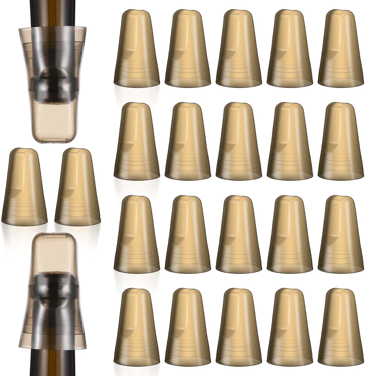 Amazon.com: 24 Pieces Translucent Liquor Pourer Covers Universal Bottle ...