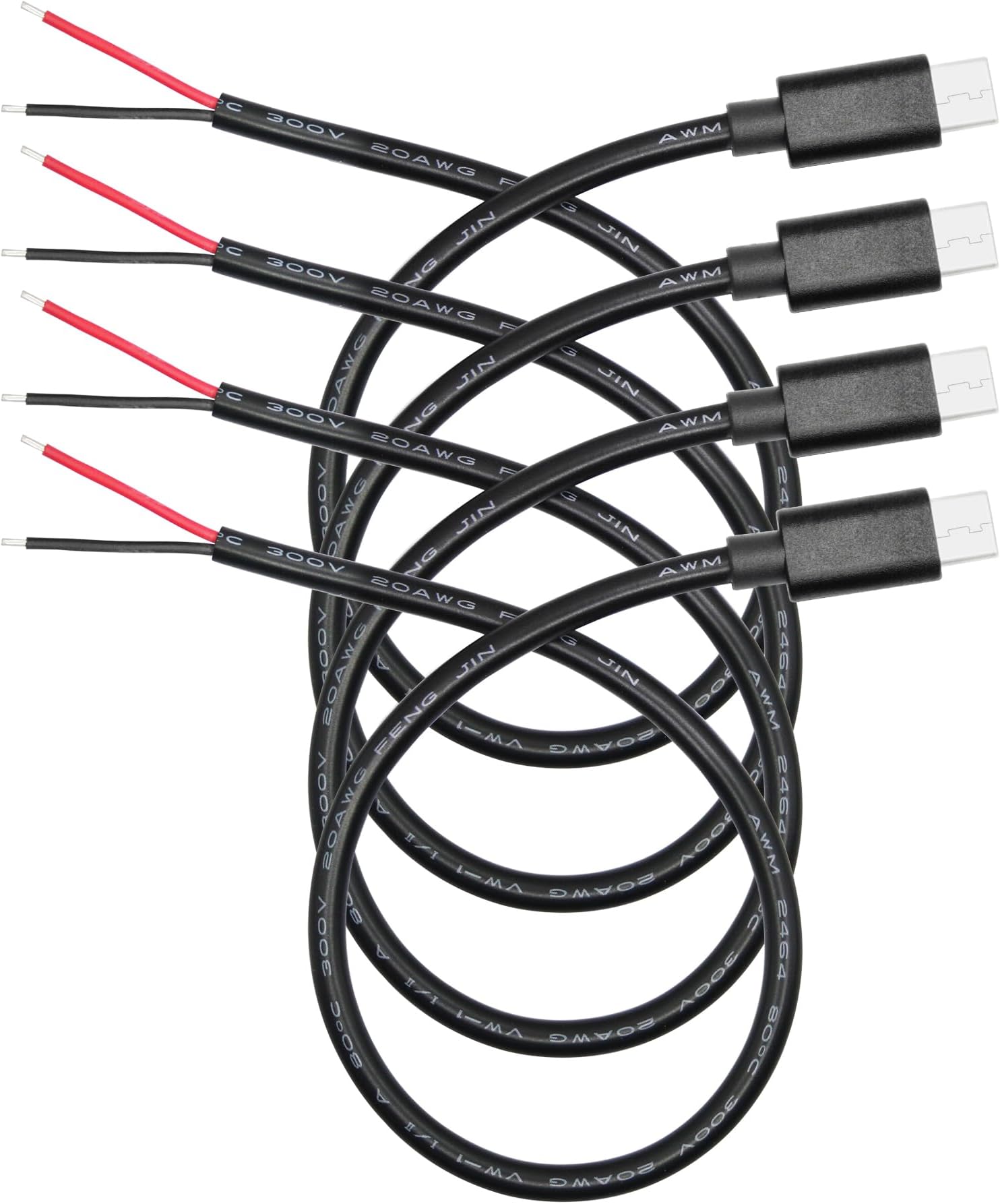 Amazon.com: ELNONE 2PCS USB C Female Pigtail, 0.3M/1Feet 22AWG Type C ...