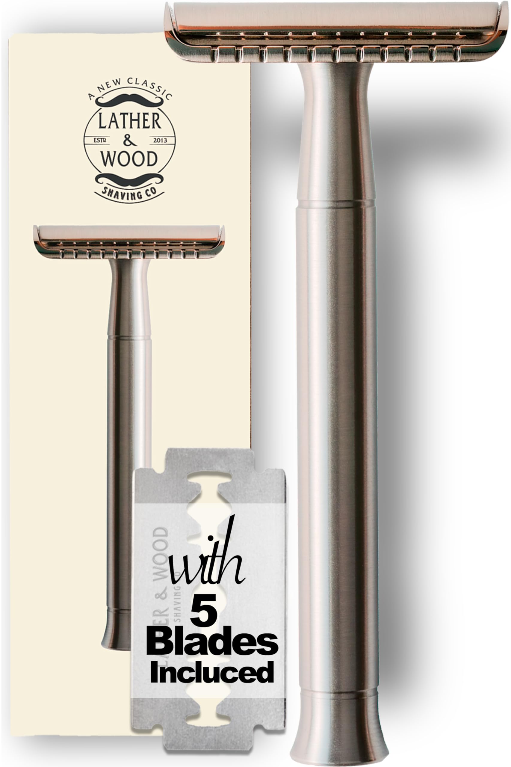Amazon.com: Lather & Wood Single Blade Razor for Men - Premium One ...