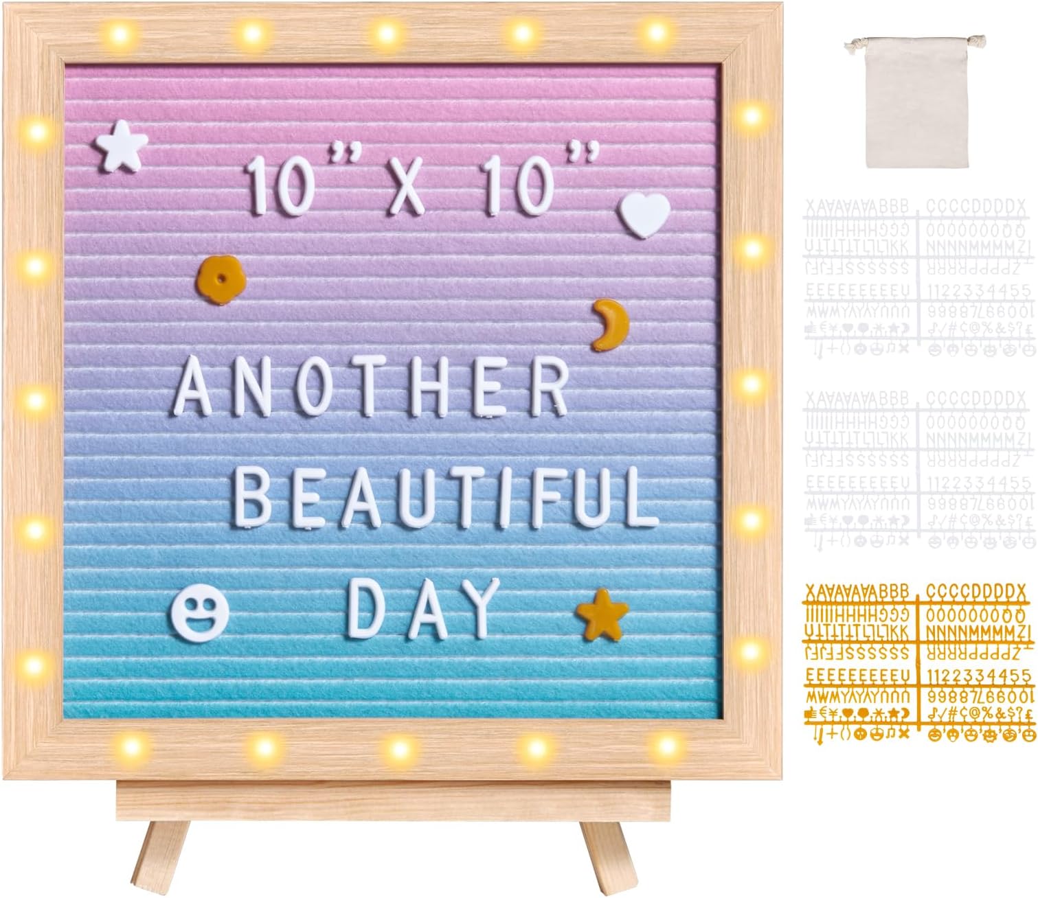 VEVOR Gradient Felt Letter Board, 10"x10" Felt Message Board ...