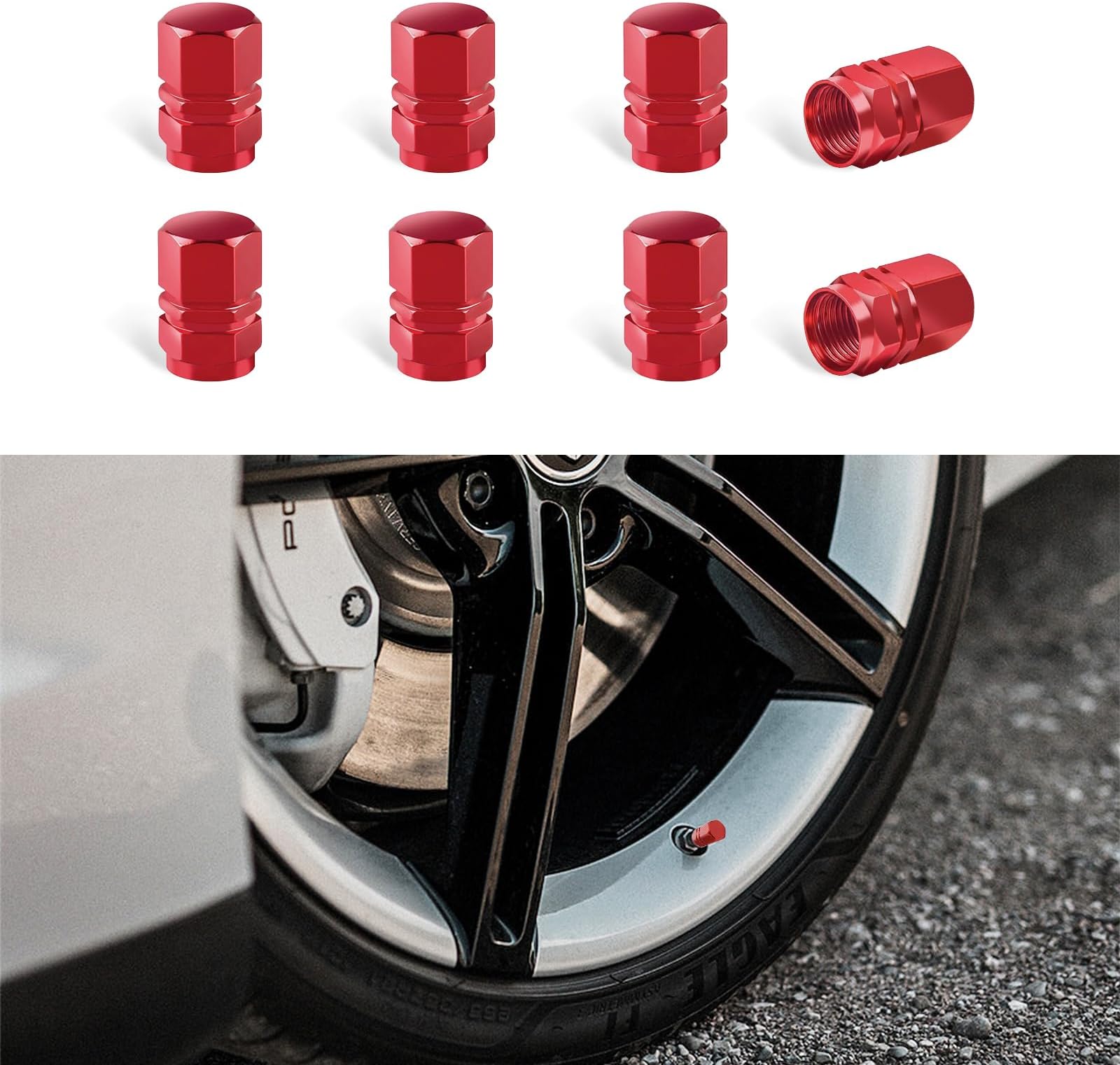 Amazon.com: Kewucn 8 PCS Car Tire Valve Stem Caps, Aluminum Alloy Air ...