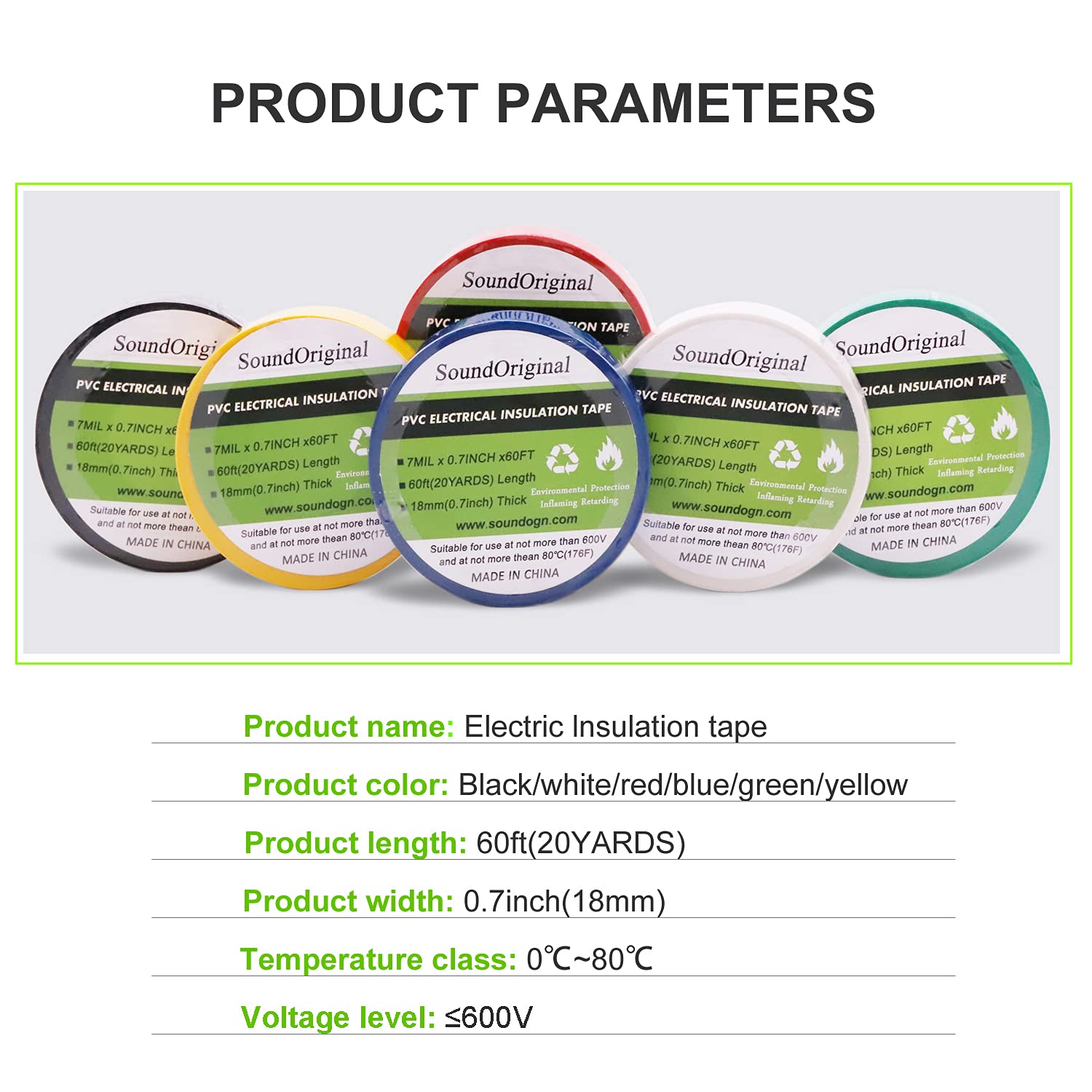 Snapklik.com : SoundOriginal UL/CSA Electrical Tape Black 3/4 Inch By ...