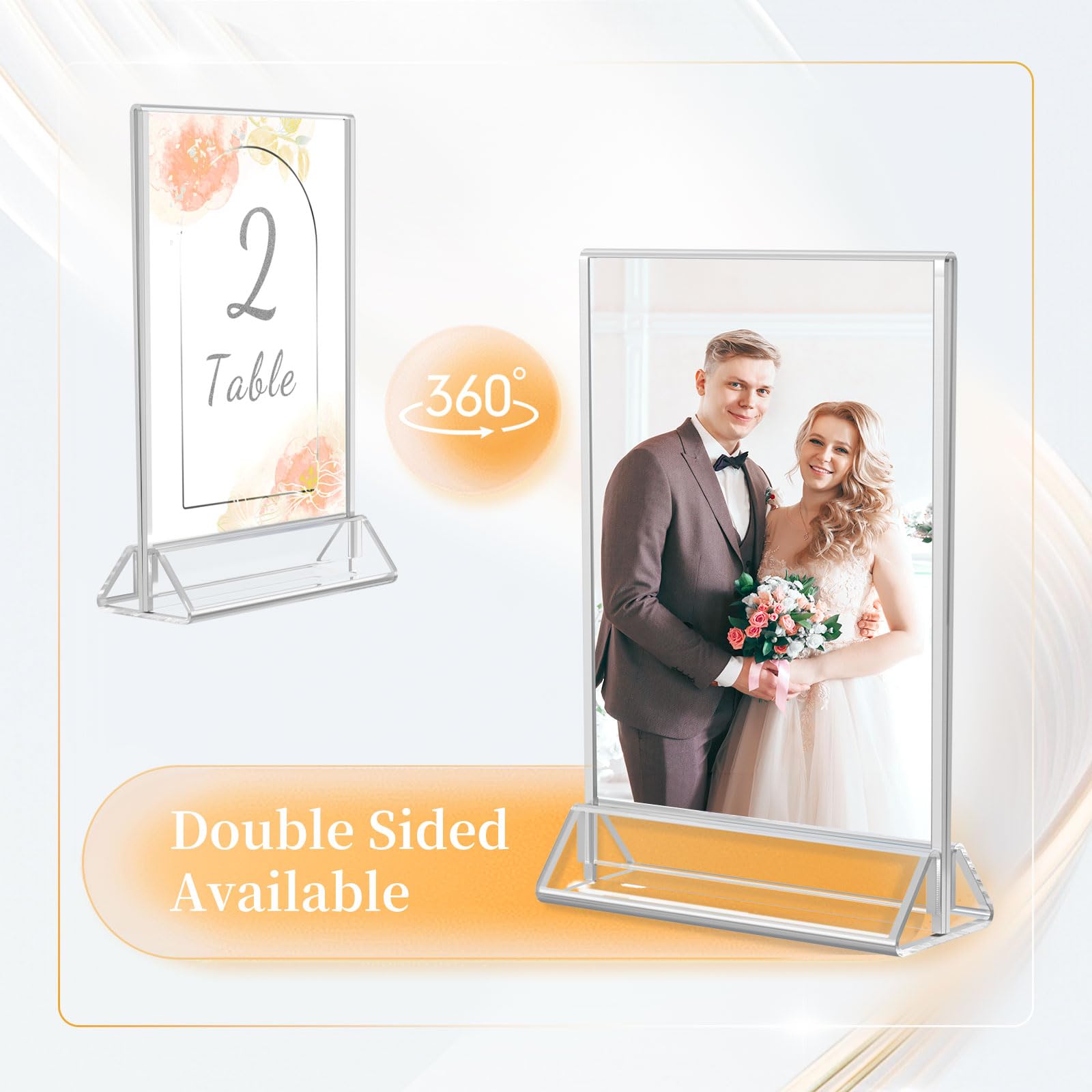 Snapklik.com : HIIMIEI Clear Acrylic Double Sided Frames 5x7 Wedding ...
